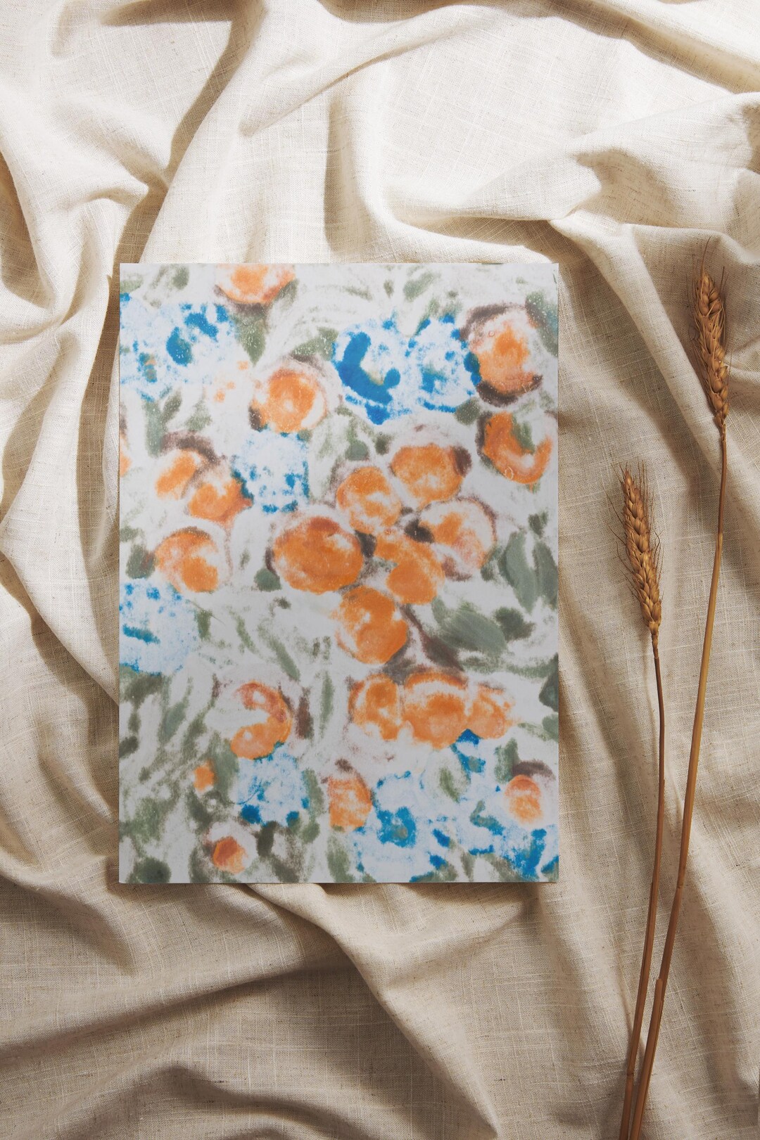 Abstract Orange Printmaking 8x10 Print - Etsy
