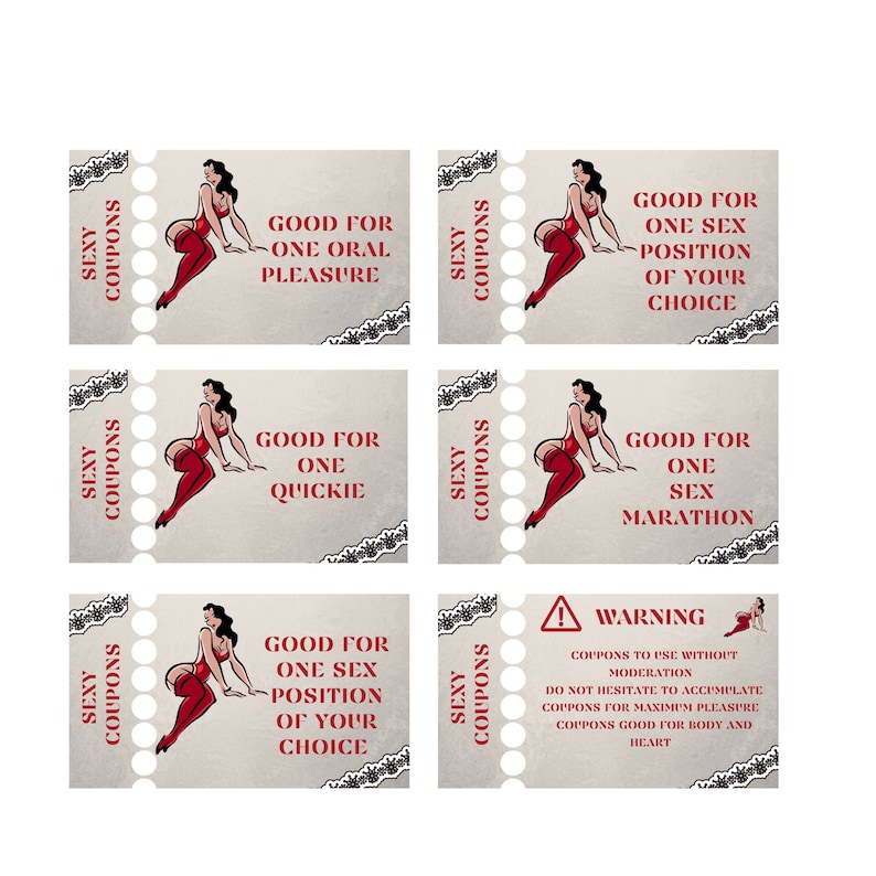 PRINTABLE SEXY Coupons / Love Coupons / Couple Coupons / Gift - Etsy
