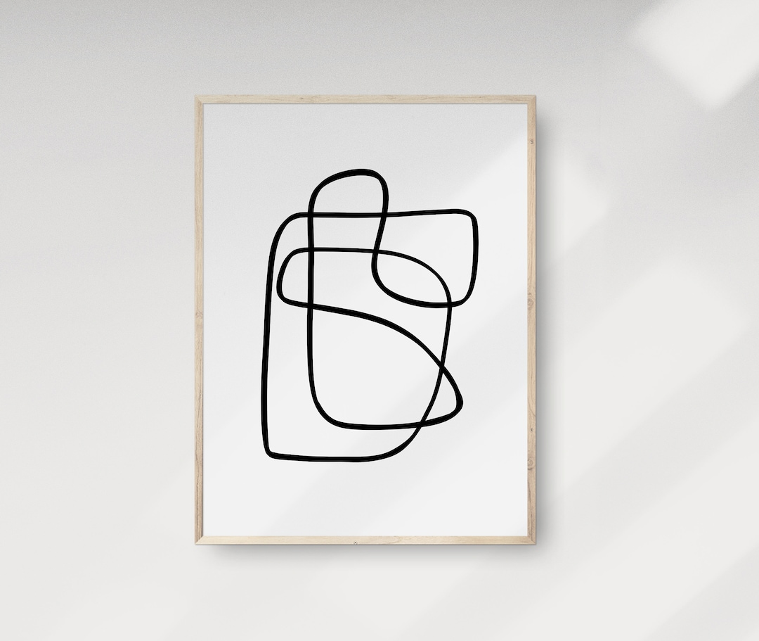 Abstract Line Art, Minimalist Line Drawing, One Line Wall Art, Modern ...