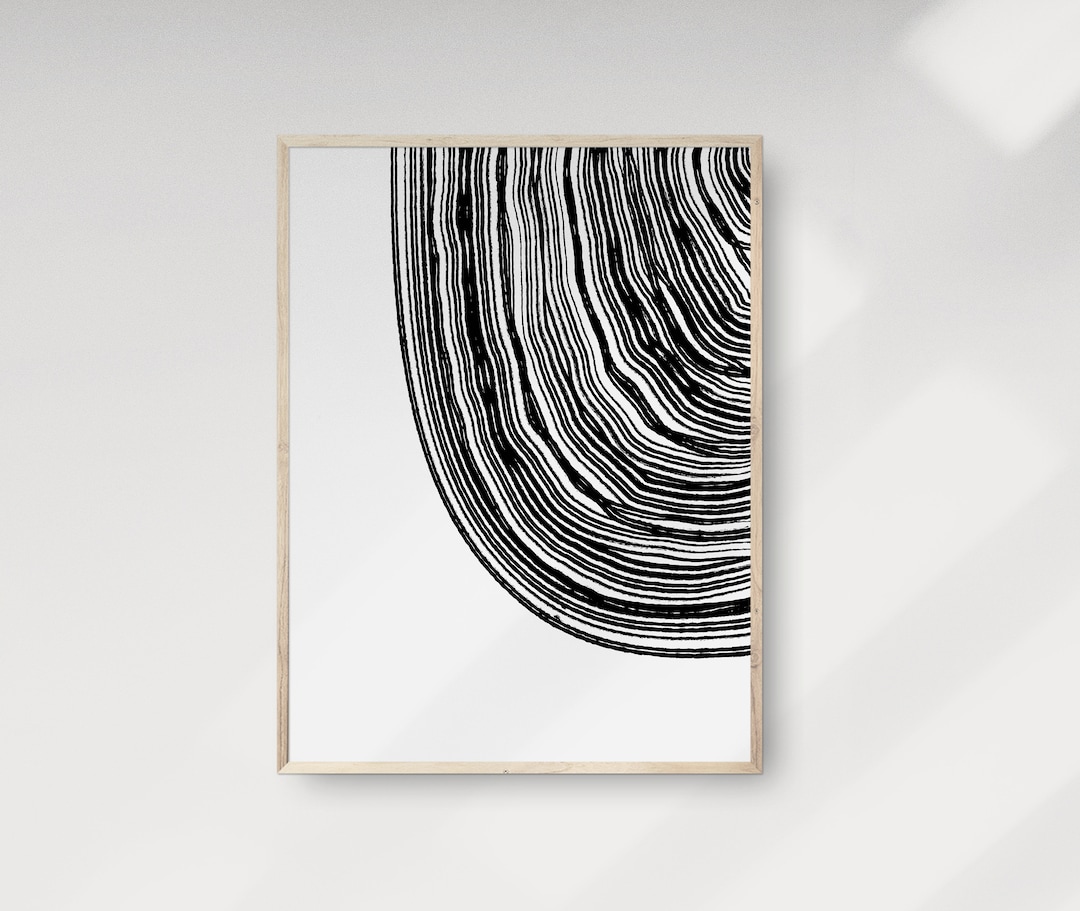 Abstract Line Art, Minimalist Line Drawing, Boho Wall Art, Modern ...