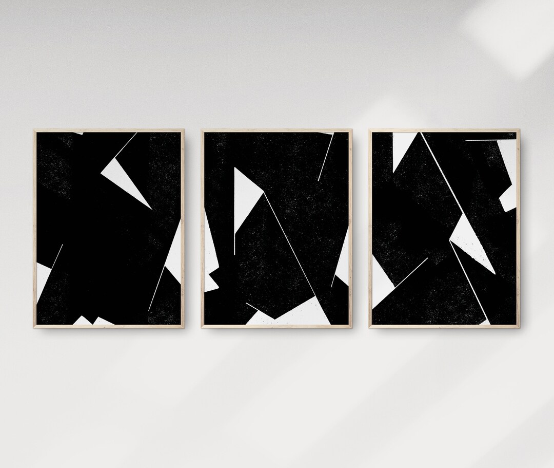 Abstract Block Print Wall Art, Modern Print, Minimalist Poster ...