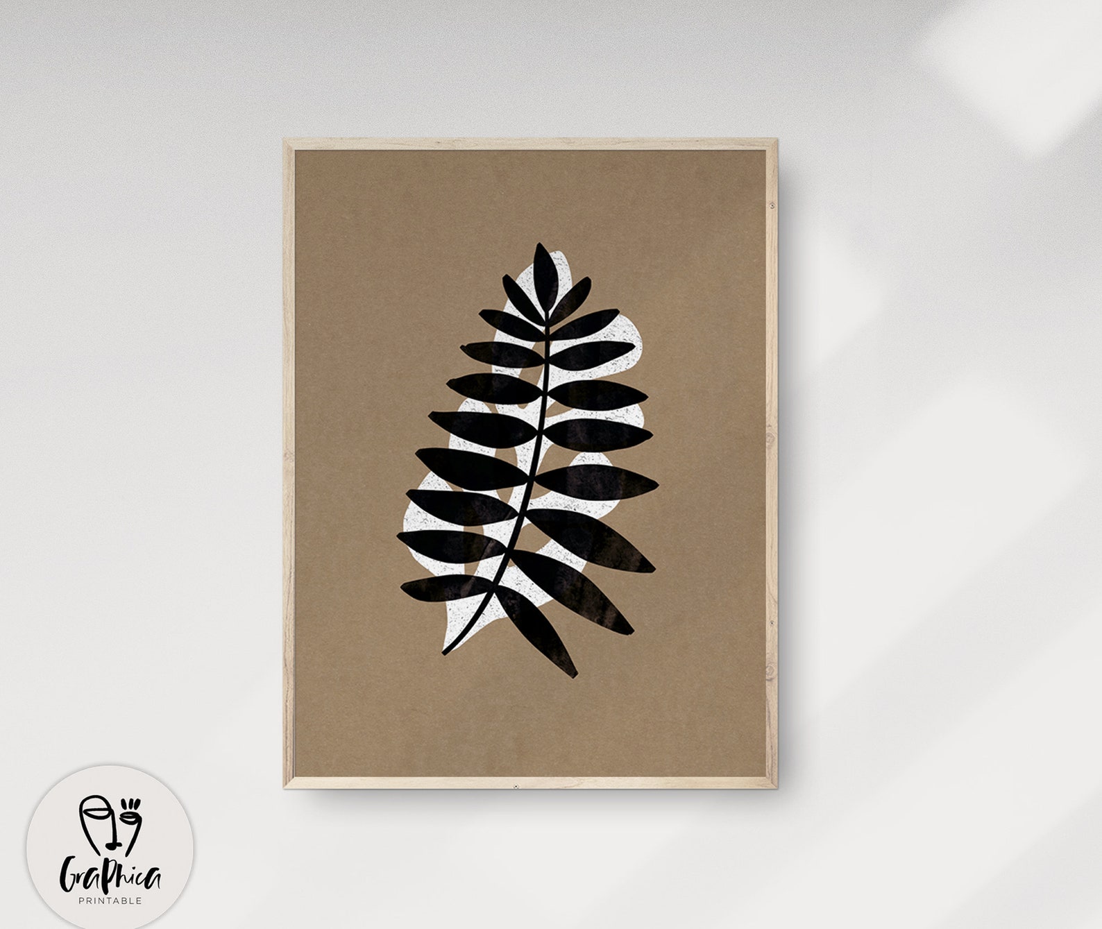 Woodblock Leaves Wall Art, Plants Woodcut Print, Nature Cut Out Artwork ...