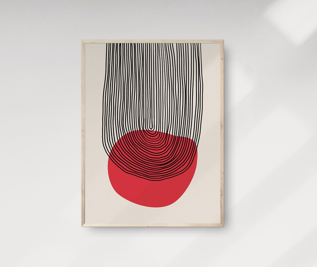 Abstract Line Art, Minimalist Line Drawing, Boho Wall Art, Modern ...