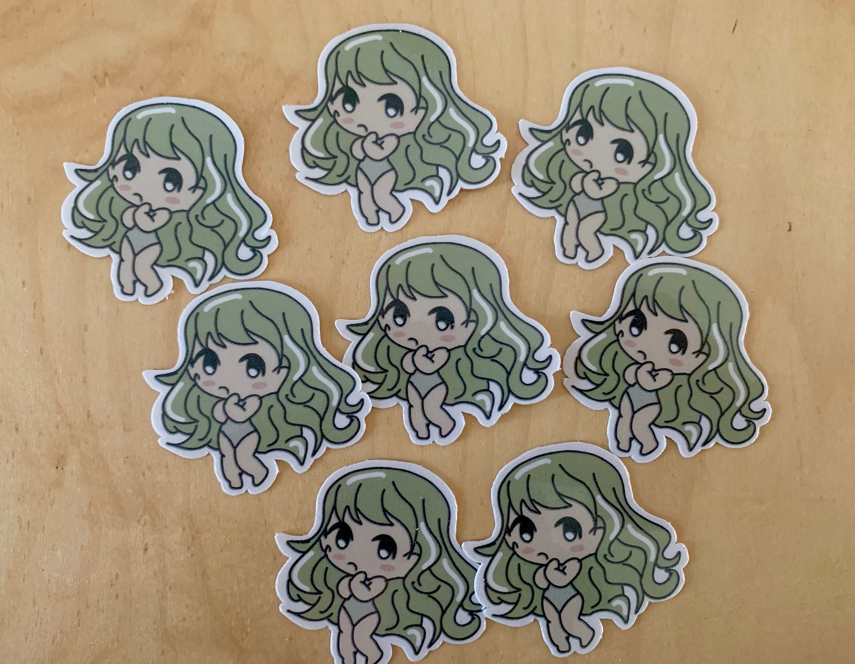 Shy Chibi Mochii /anime/character Sticker/vinyl/matte/laptop - Etsy