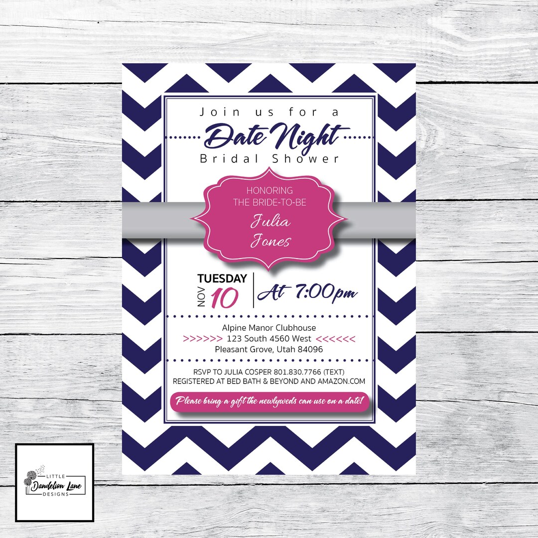 Digital Date Night Bridal Shower Invitation - Etsy