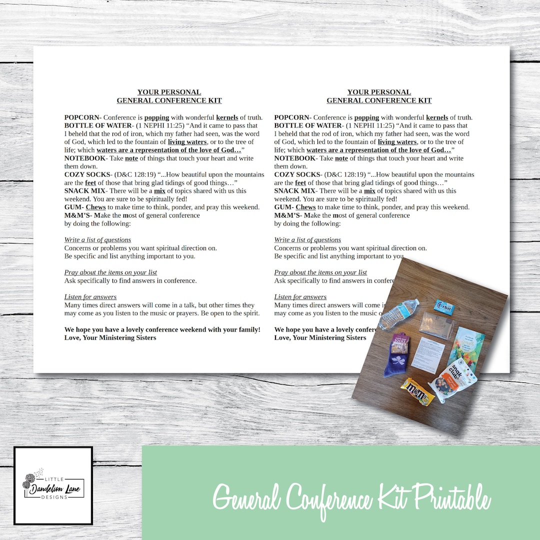 Digital General Conference Kit Printable | Ministering Sister Gift ...