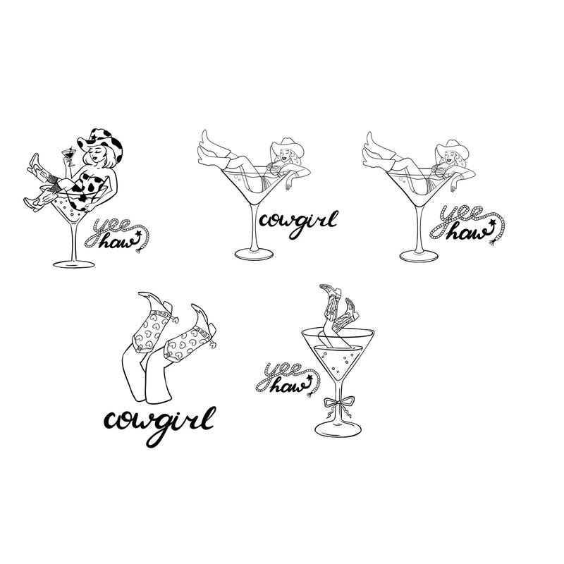 Cowgirl in Martini Glass - Etsy