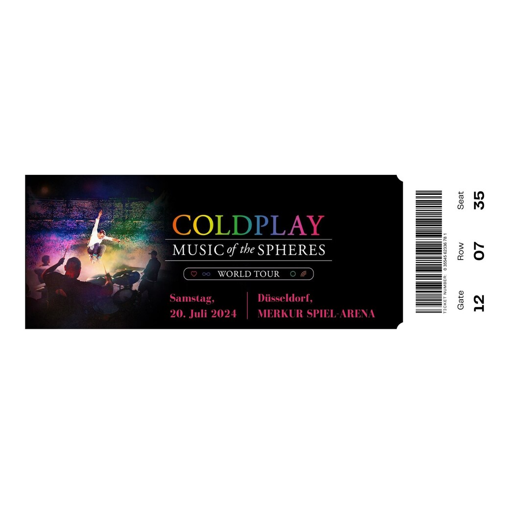Coldplay Music of the Spheres World Tour Ticket 2024 Music Concert Show ...