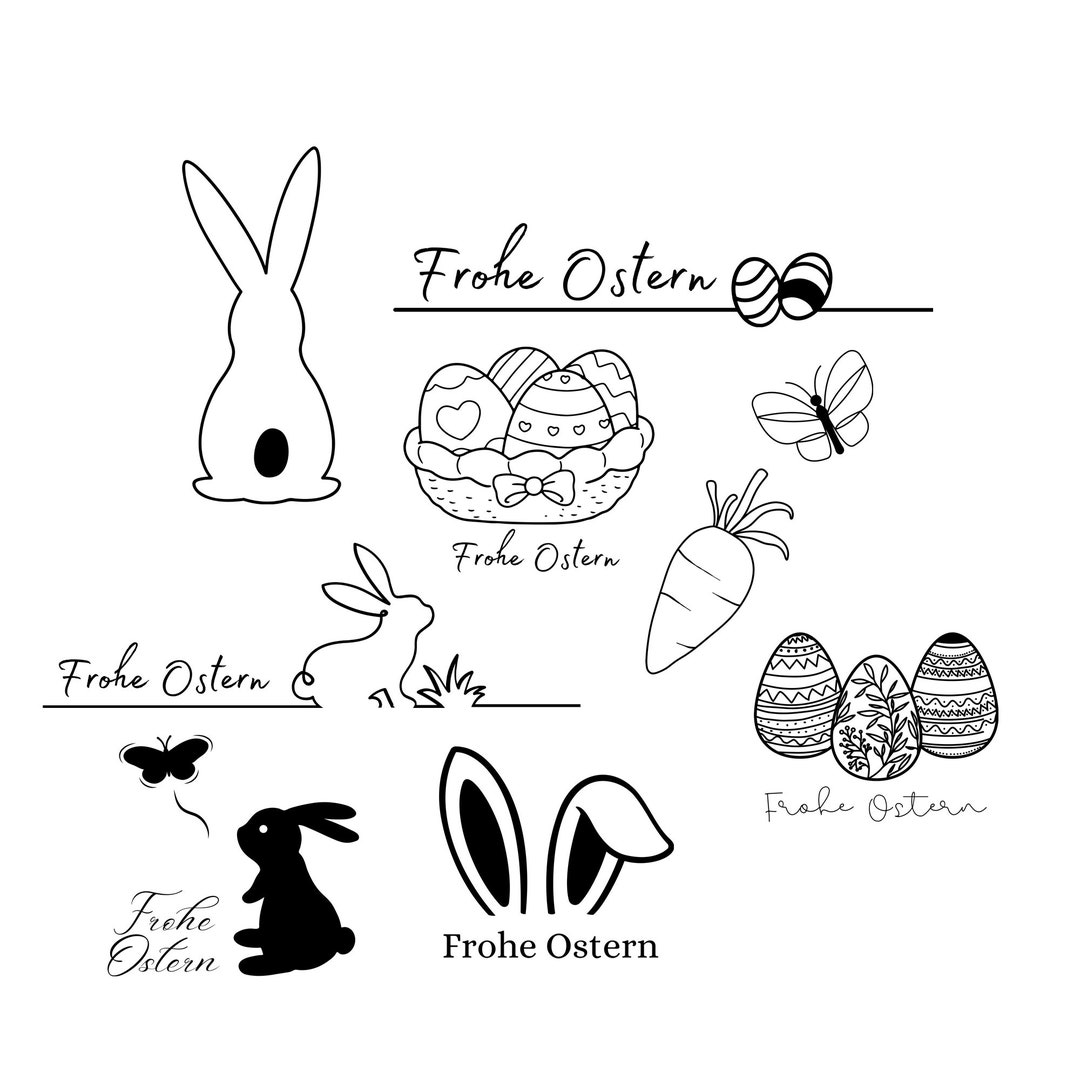 Easter Bundle With German Sayings - SVG Download File - Plotter - Plotters - Cricut - Easter Egg ...