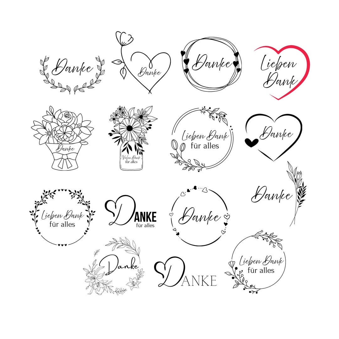 Thank You Bundle PNG SVG File - Download Plotter File - Plotter File ...