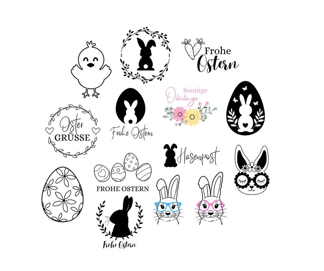 Easter Bundle With German Sayings - SVG Download File - Plotter - Plotters - Cricut - Easter Egg ...