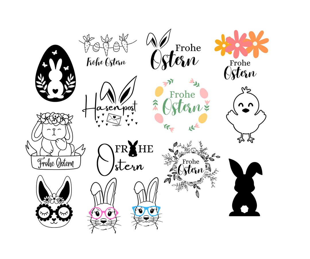 Easter Bundle With German Sayings - SVG Download File - Plotter - Plotters - Cricut - Easter Egg ...