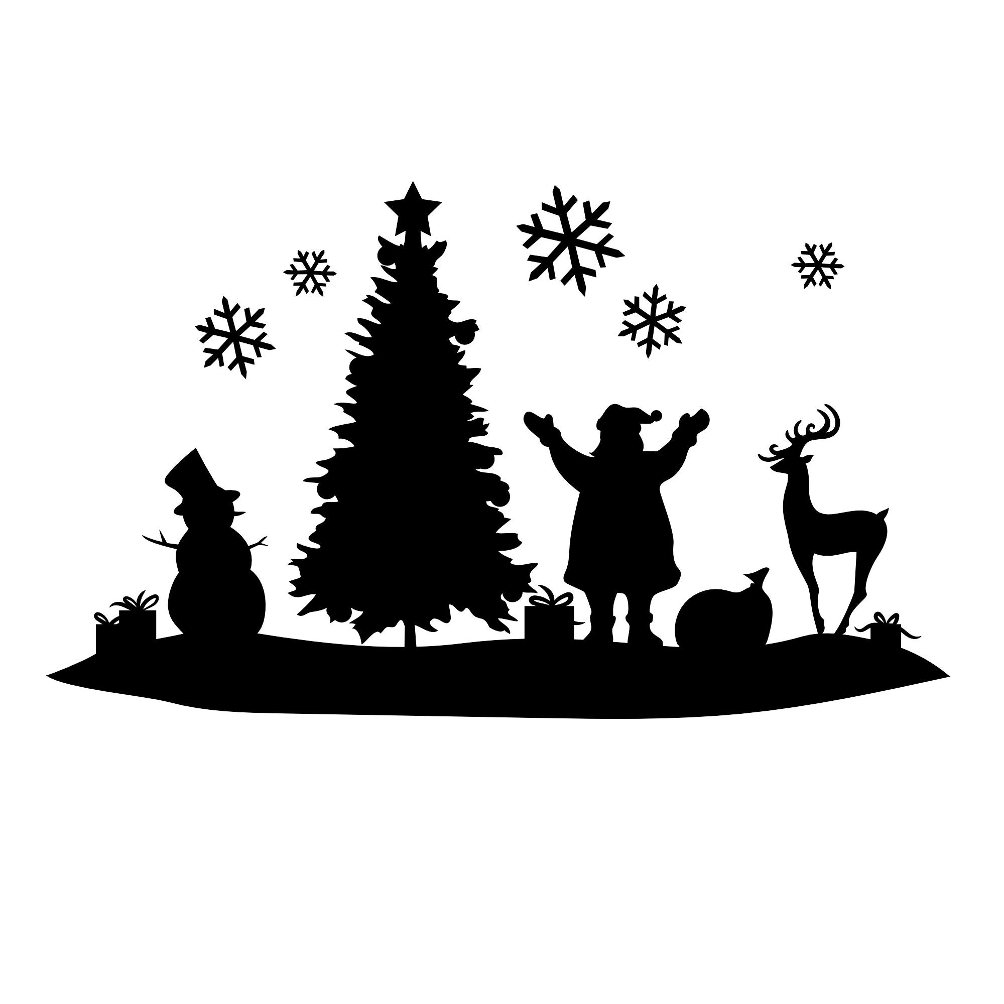 Christmas Scene Silhouette Christmas Town SVG Download - Etsy