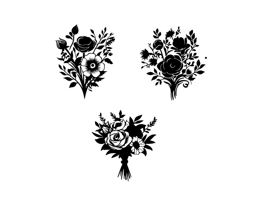 Bunch of Flowers Bundle - SVG Download File - Plotter File - Plotter ...