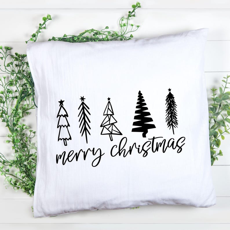 Merry Christmas Christmas Trees SVG - SVG Download Datei - Plotterdatei - Weihnachten Christmas ...