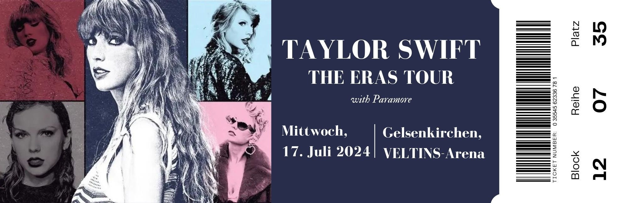 The Eras Tour Ticket Template Taylor TS Swift Digital Download Concert ...