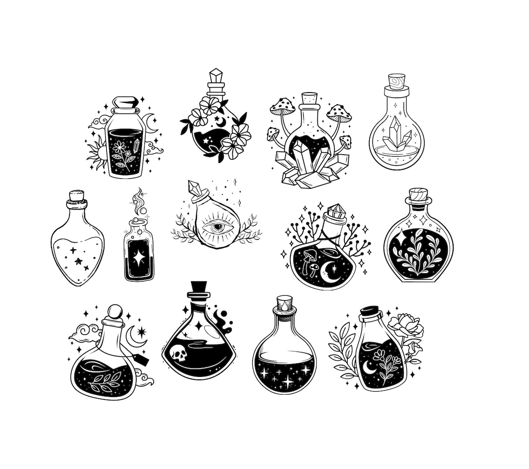 Magic Potions Bundle PNG SVG File - Download Plotter File - Plotter ...