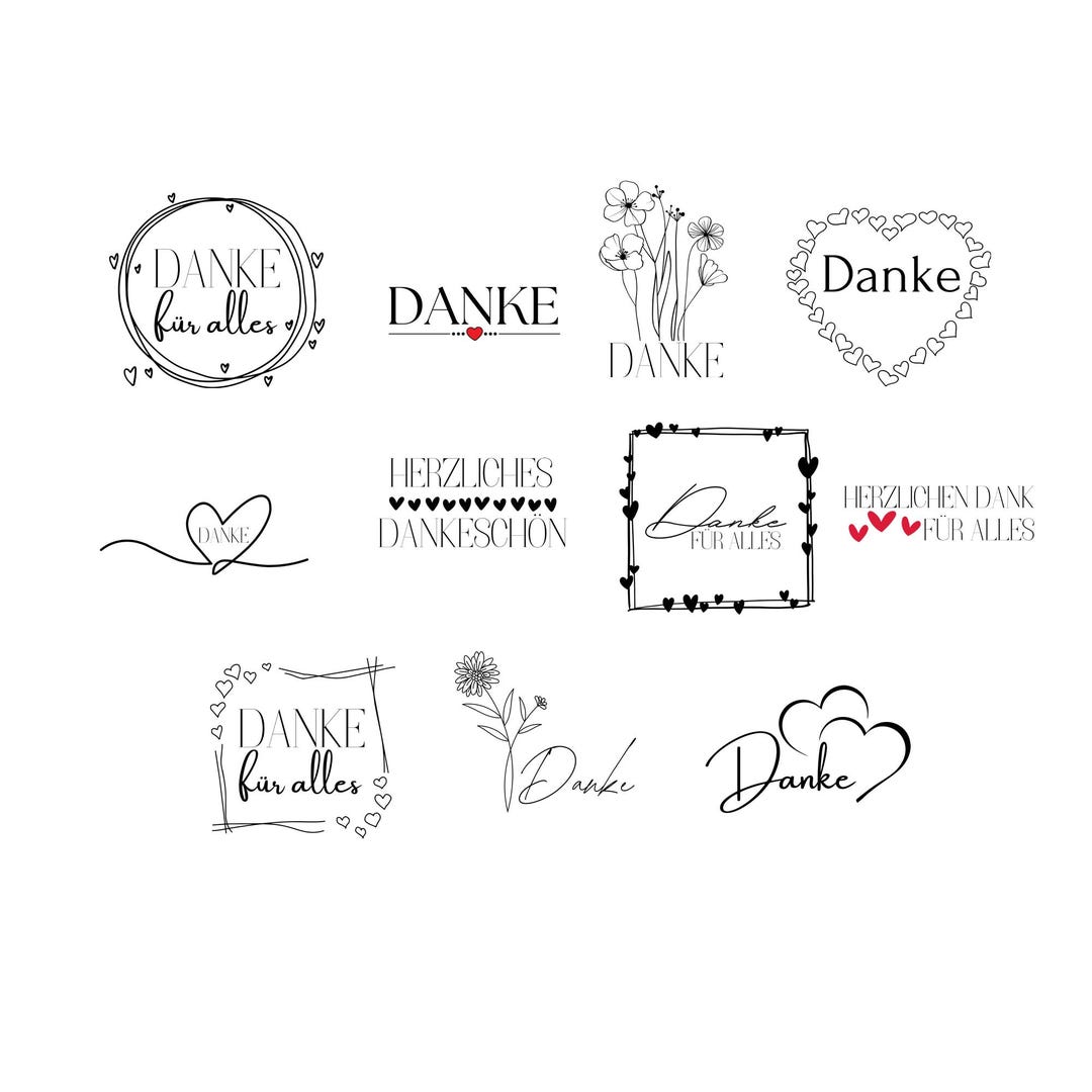 Thank You Bundle PNG SVG File - Download Plotter File - SVG PNG File ...