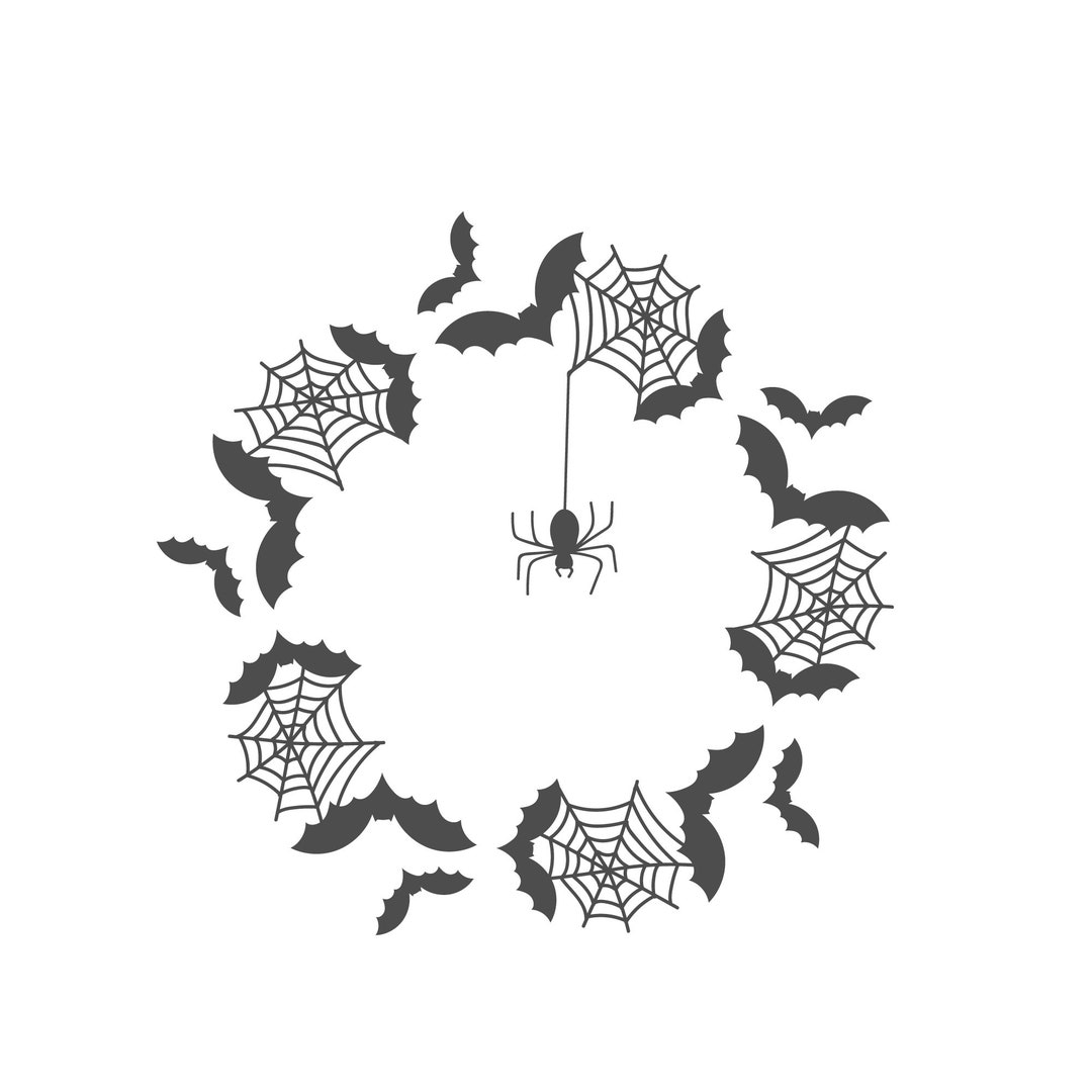 Halloween Monogram Frame Bat Bat SVG Download File Plotter - Etsy