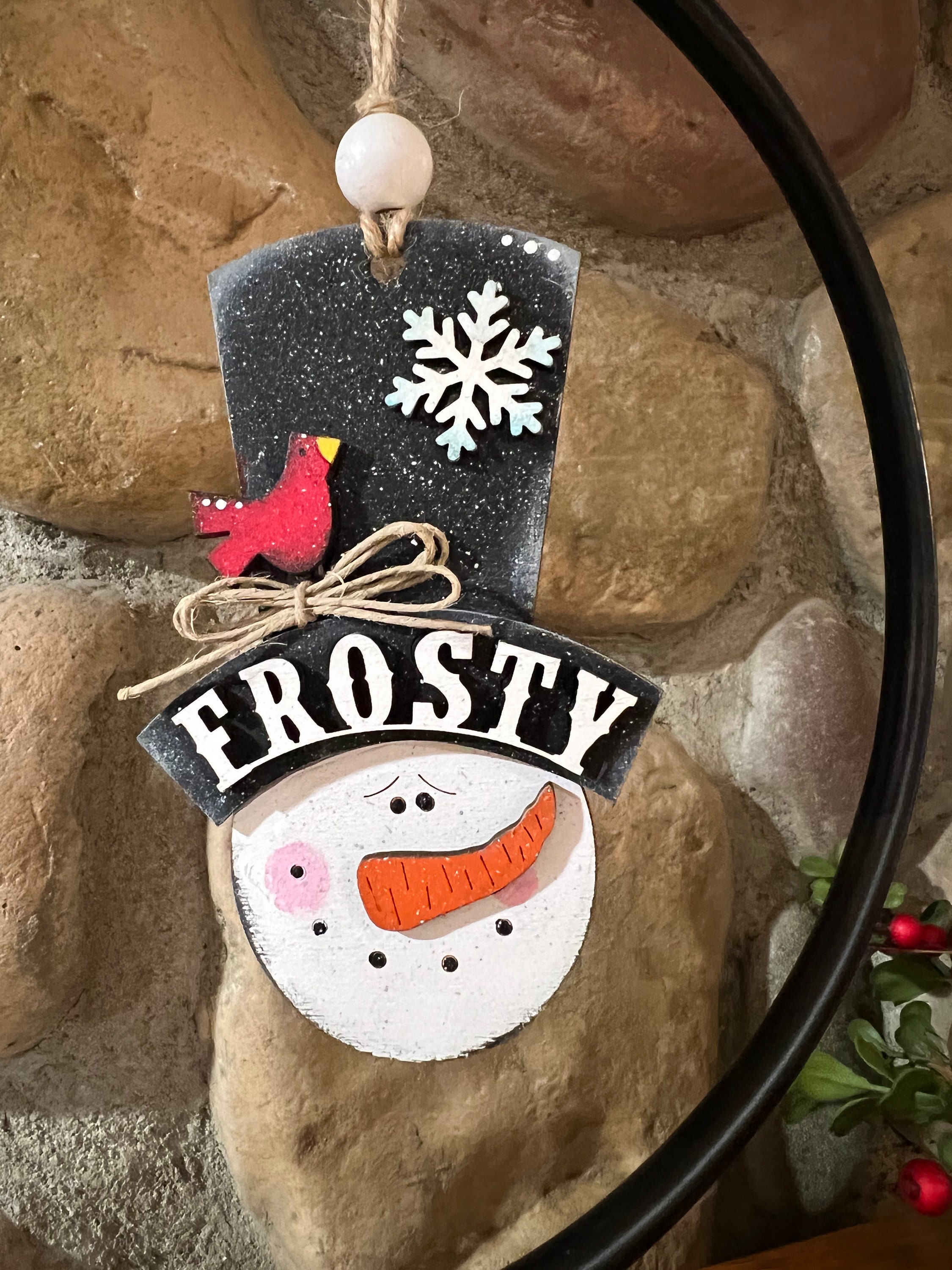 Snowman Christmas Ornament/ Wooden Snowman Christmas Ornament/handmade ...