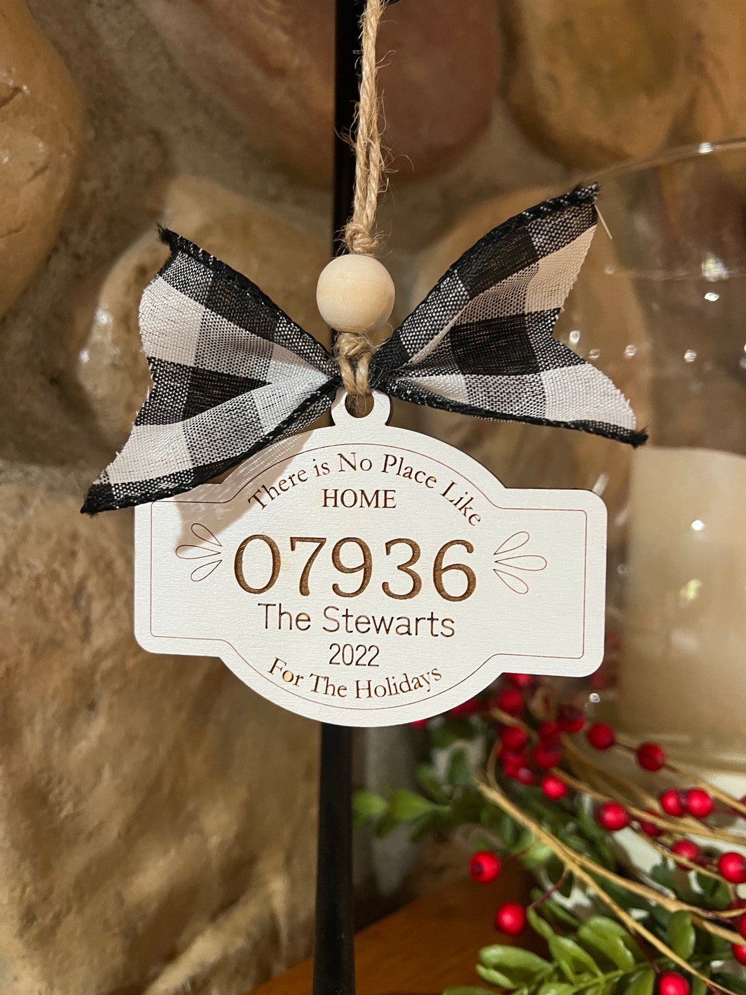Home Zip Code Ornament | Engraved Ornament | Personalized Gift ...
