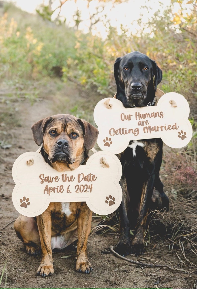 Save the Date Signs, Our Humans Are Getting Married Sign, Pet Save the ...