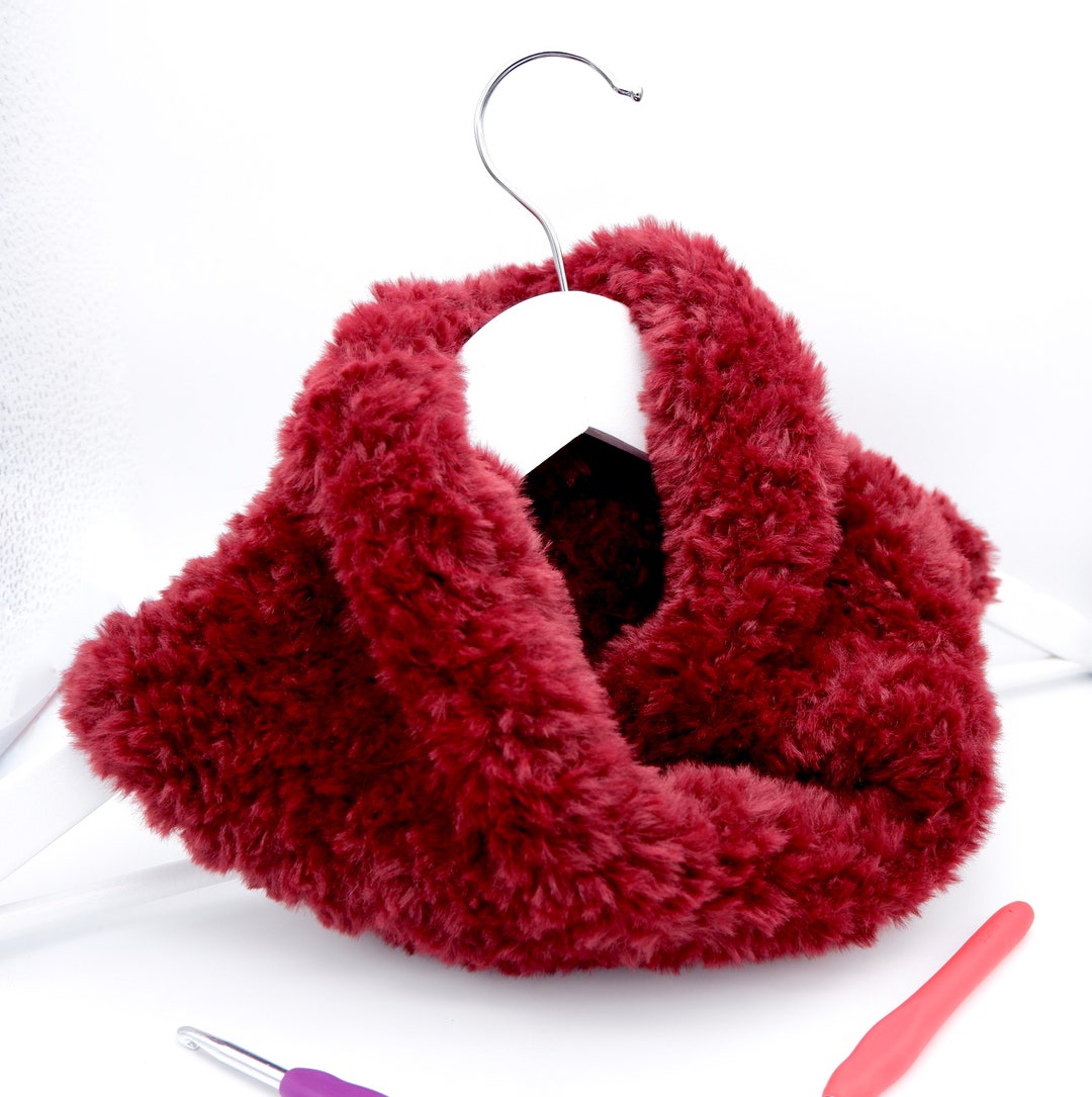 Soft Knitted Faux Fur Cowl for Women, Tube Fur Neck Warmer,scarf ...