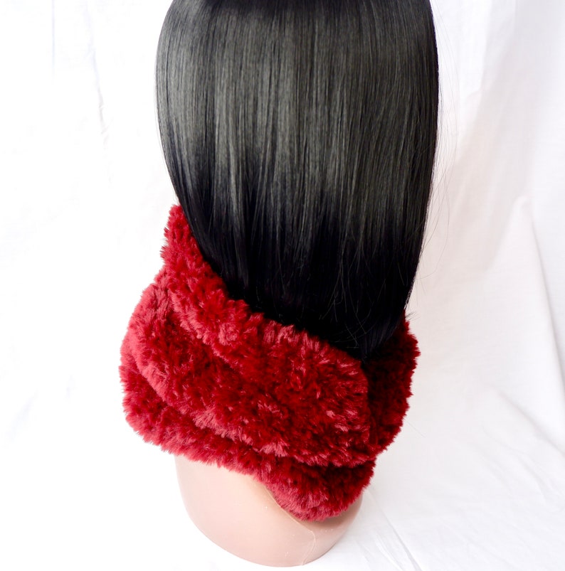 Soft Knitted Faux Fur Cowl for Women, Tube Fur Neck Warmer,scarf ...