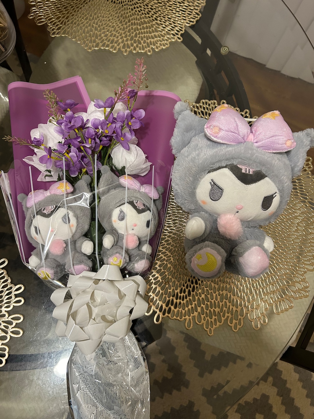 Kuromi Flower Bouquet With Matching Plushie - Etsy