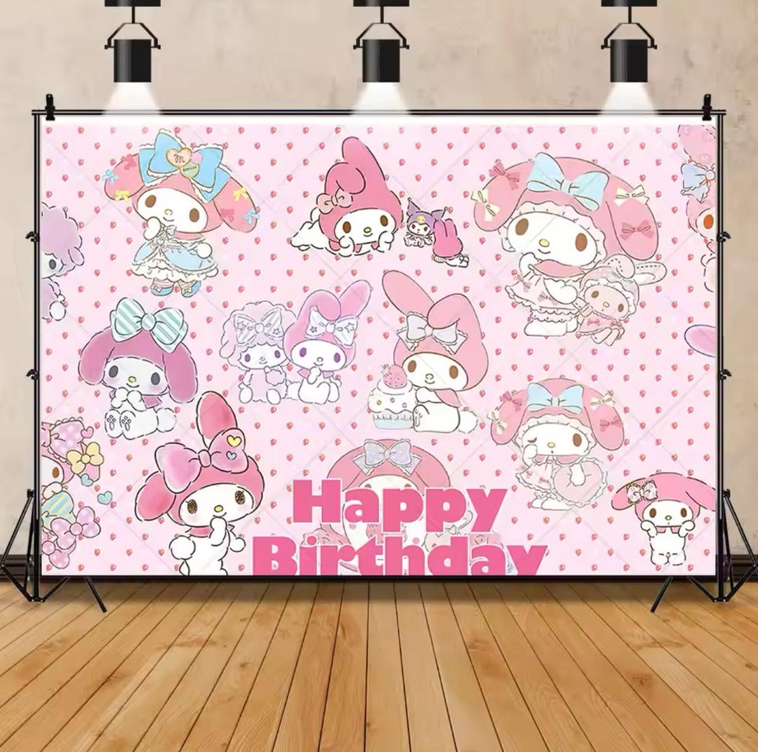 180x120cm My Melody Happy Birthday Backdrop - Etsy