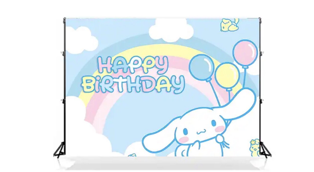 210x150cm Cinnamoroll Happy Birthday Backdrop - Etsy