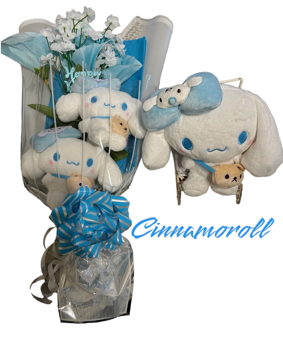 Cinnamoroll Flower Bouquet With Matching Plushie - Etsy