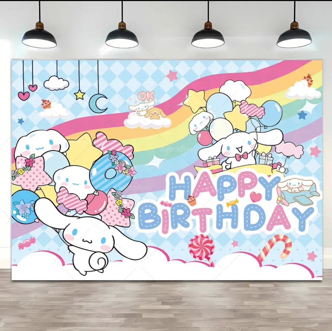 180x120cm Cinnamoroll Happy Birthday Backdrop - Etsy