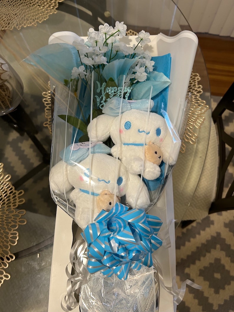 Cinnamoroll Flower Bouquet With Matching Plushie - Etsy