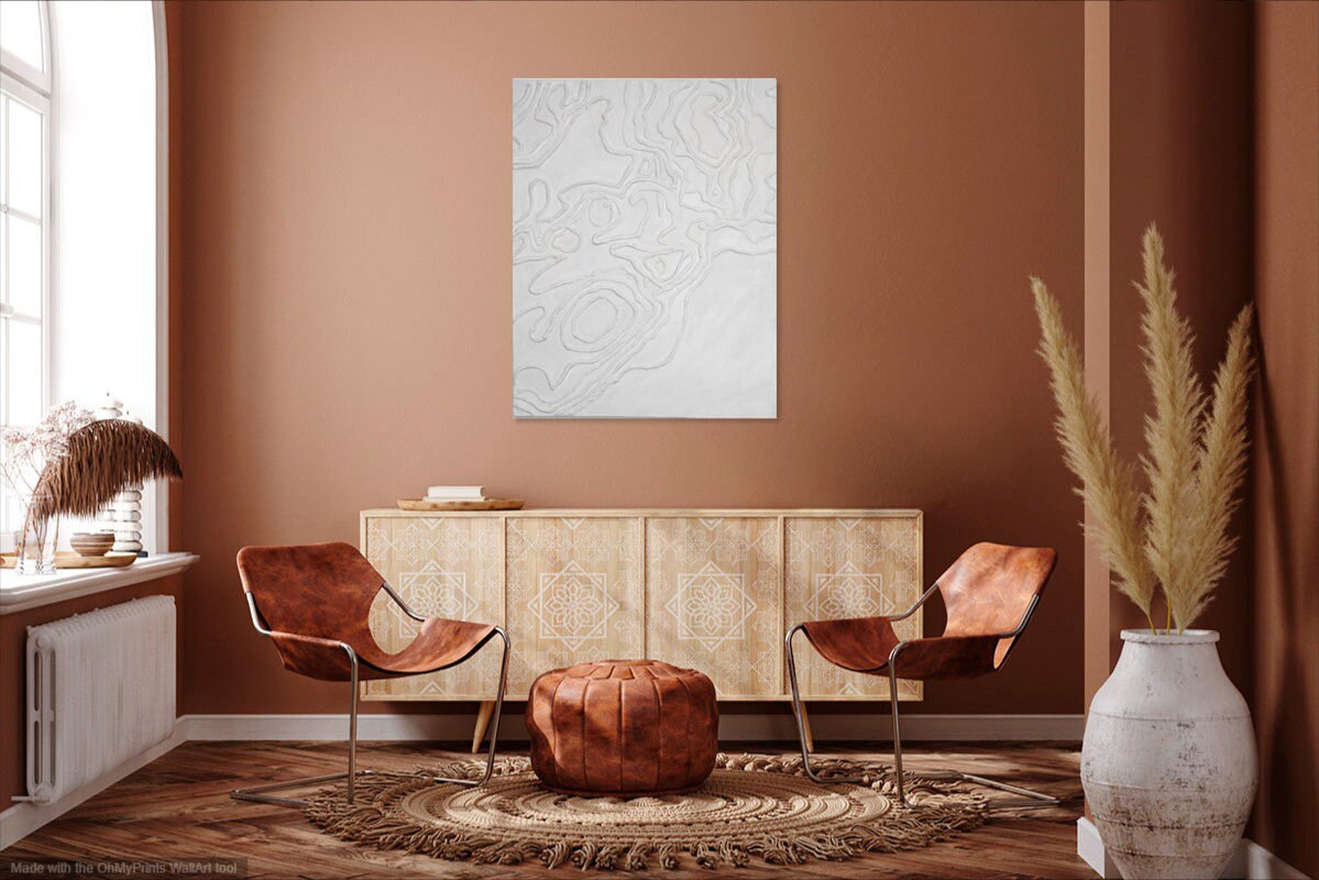 Contour Art Personalised Contour Map Lines 3D Painted & - Etsy