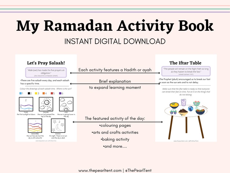 RAMADAN ACTIVITY BOOK Ages 3-6 33 Pages Bonus: My Ramadan Good Deeds ...