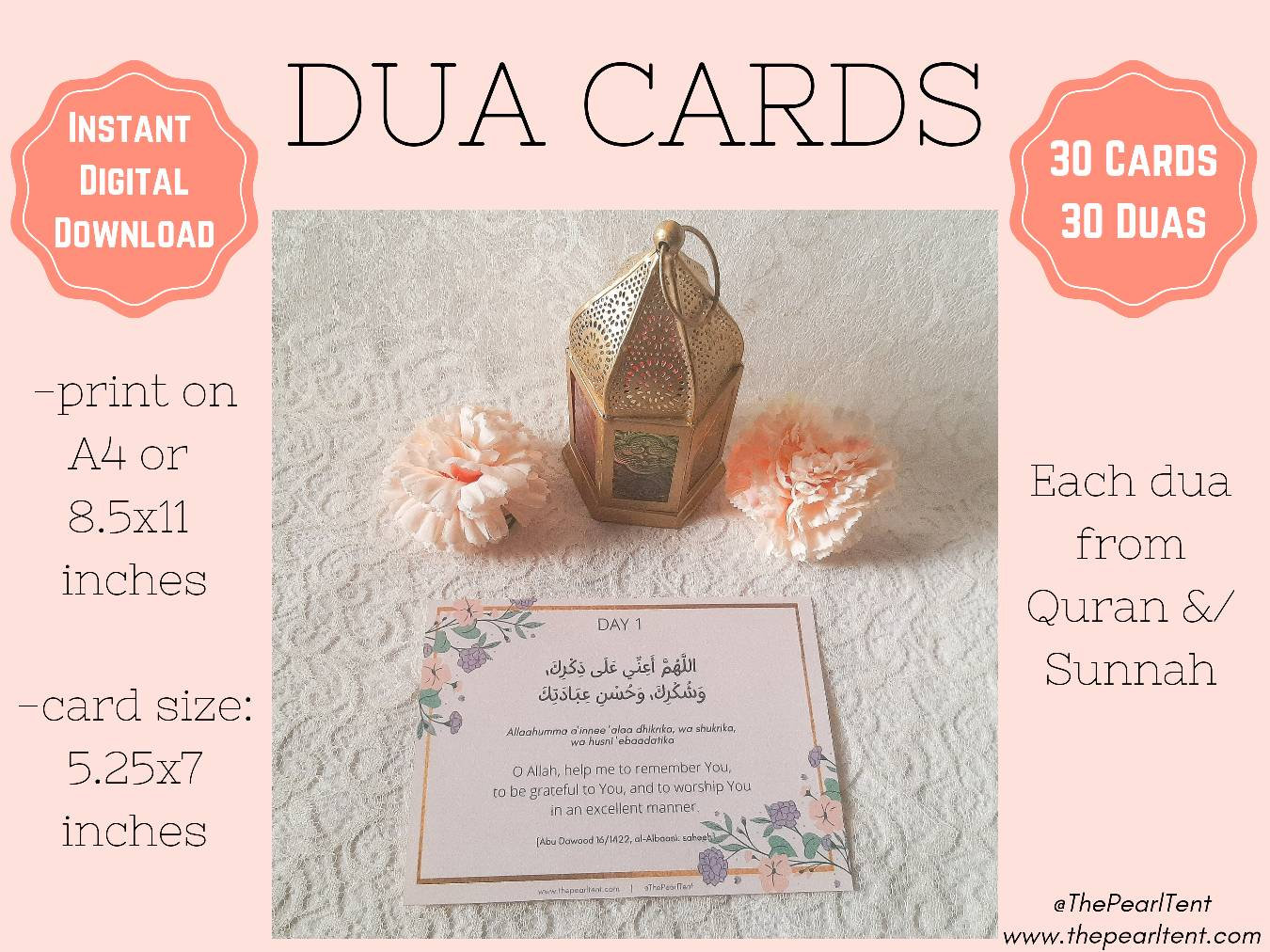Dua Cards | 30 Duas for 30 Days | Ramadan Dua Card Set | Prayer Cards ...