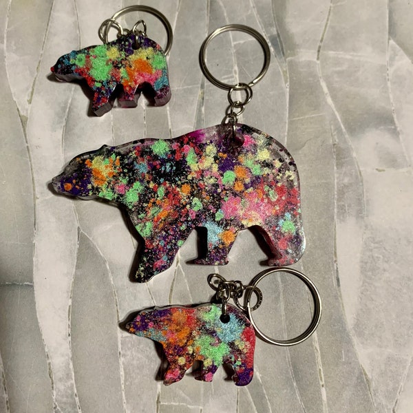 Resin Keychain Bear - Etsy