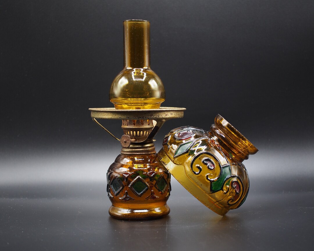 Original Stamped Oil Lamp, Honey Yellow Fuel Lamp, 1920s Kerosene Lamp ...