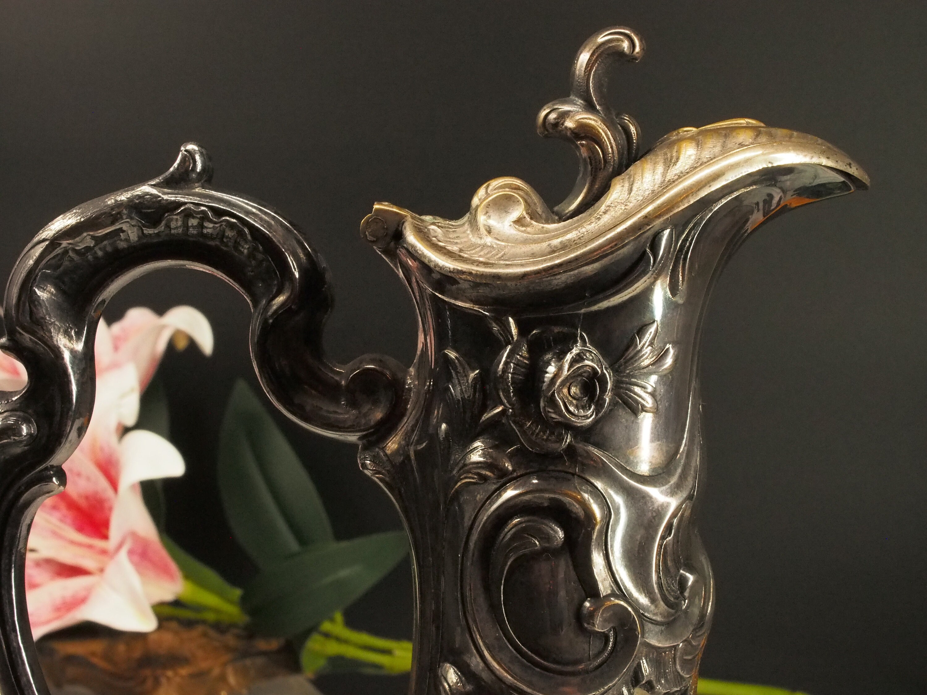 Antique Art Nouveau Carafe, 1900s French Wine Vintage Decander, Silver ...