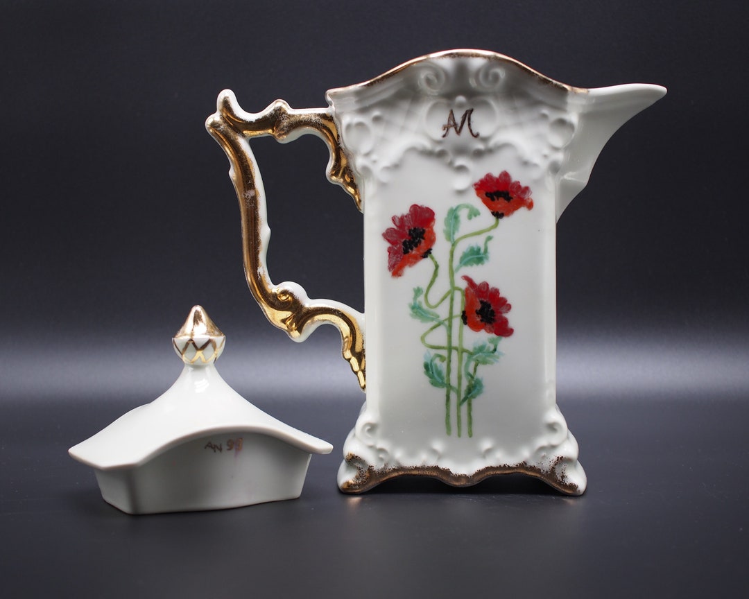 Bavaria Porcelain Hand Painted Jug, Bavaria Pitcher, German 1900s ...