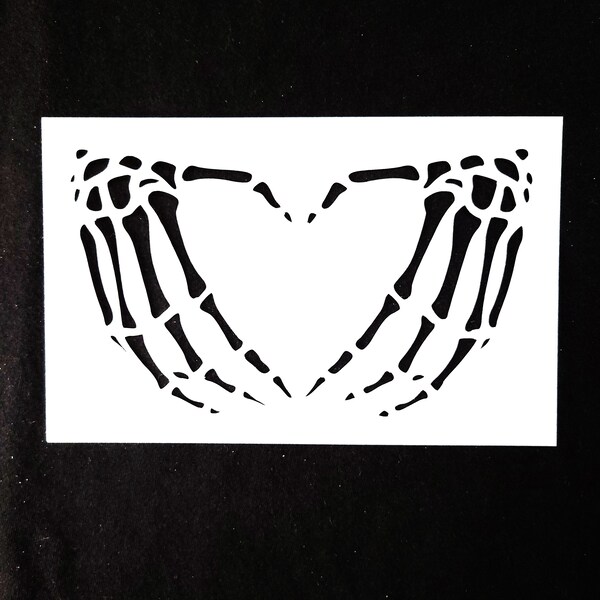 Skeleton Hand Heart Stencil Svg - Etsy