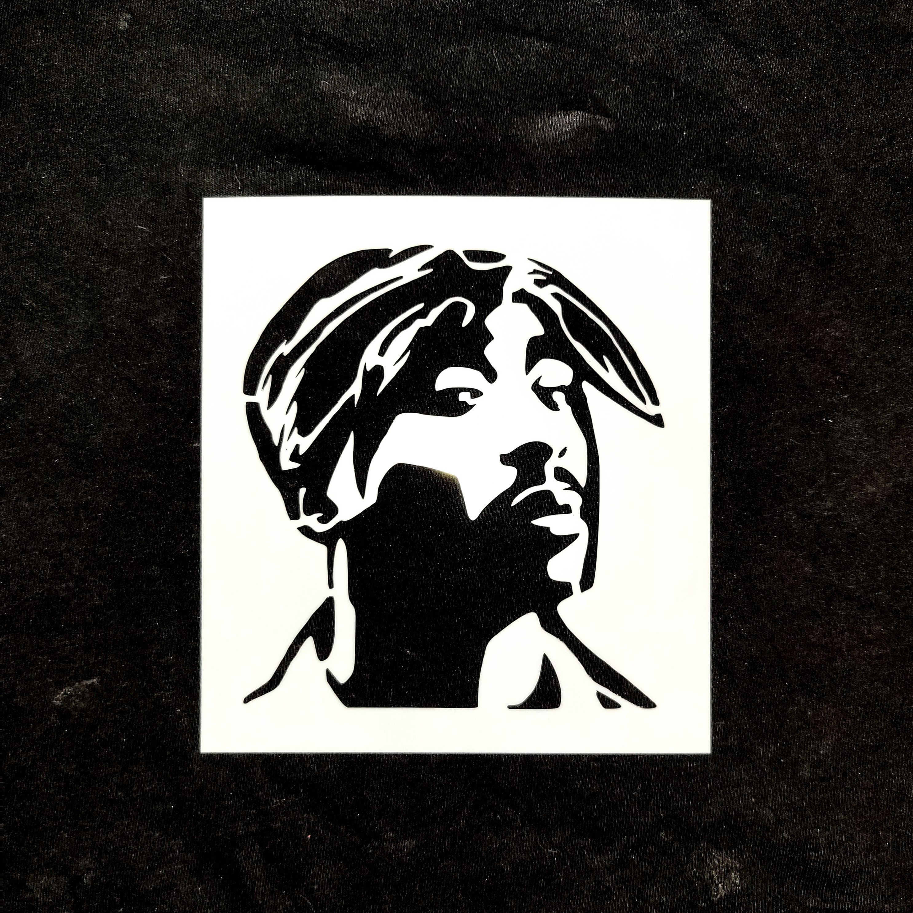 Tupac Black And White Stencil