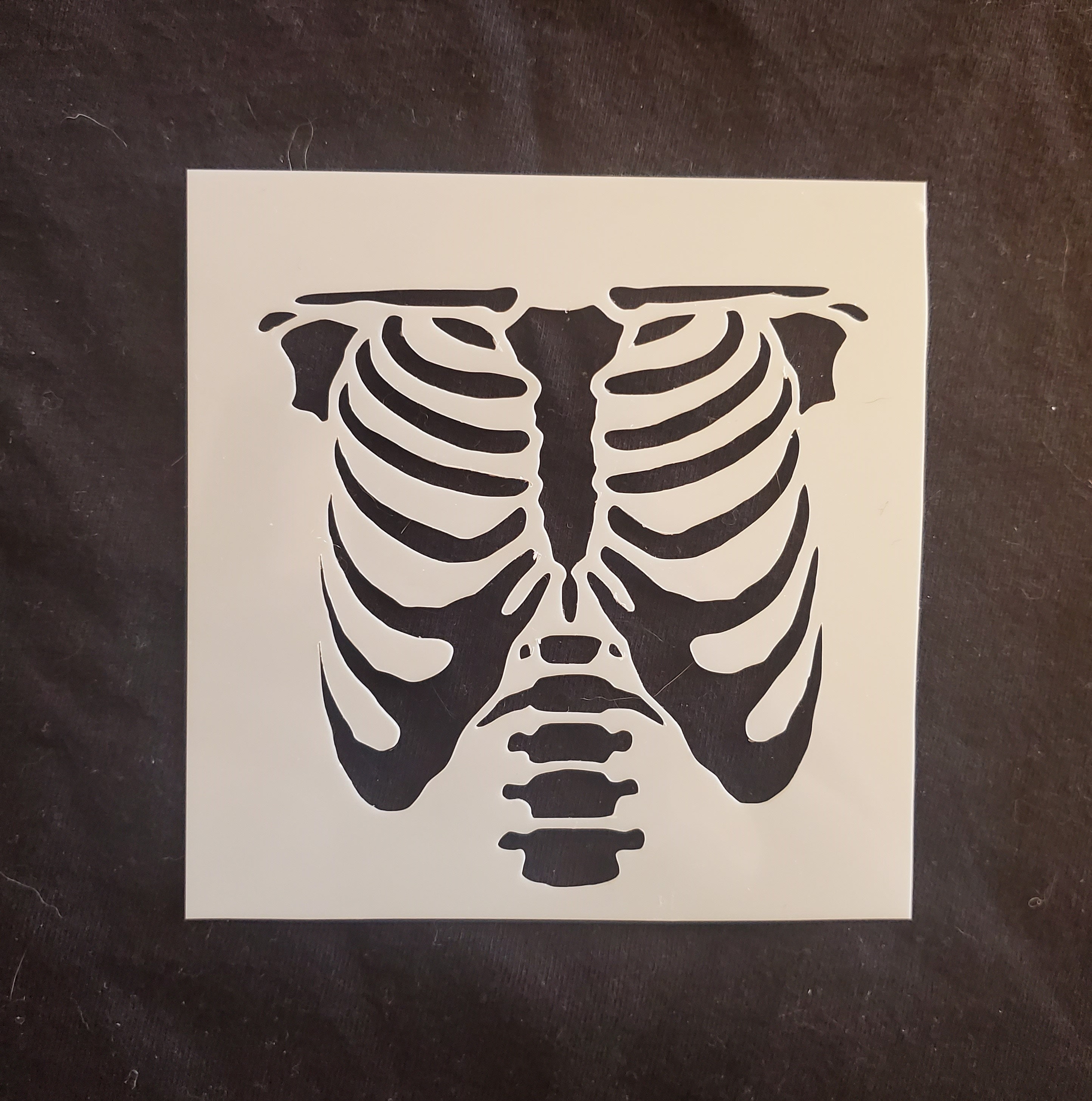 Basic Rib Cage Stencil Etsy