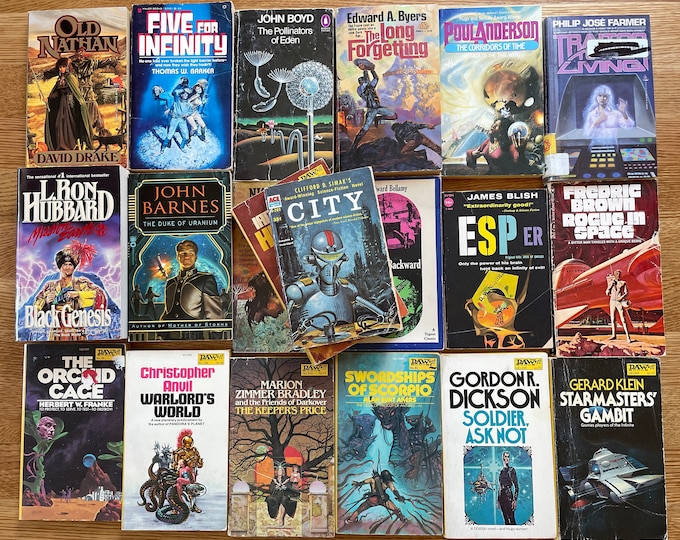 10X Random Mix of Vintage Science Fiction Paperback Books 1960s+ Lot No ...