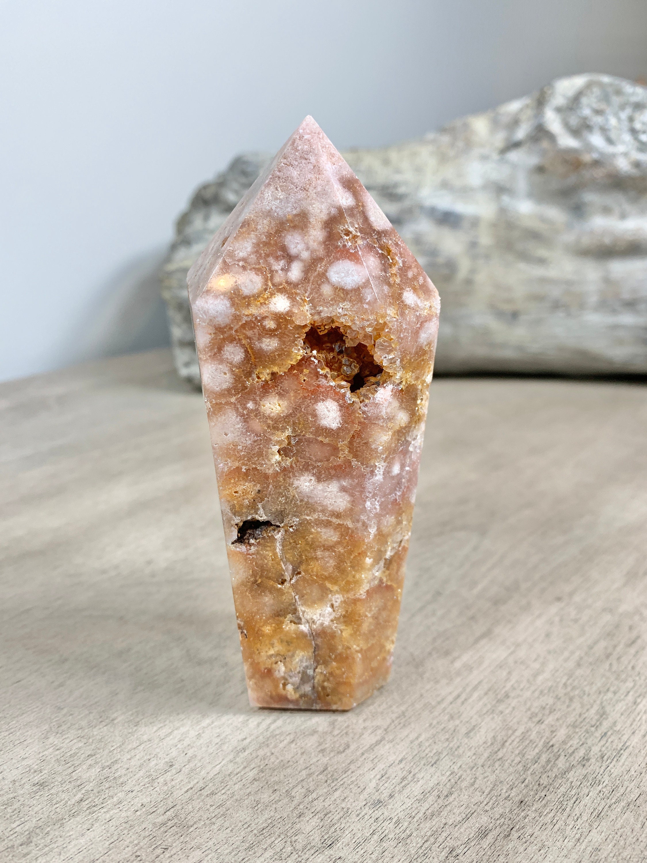 Stunning Pink Amethyst and Citrine Tower With Sparkly Druzy - Etsy