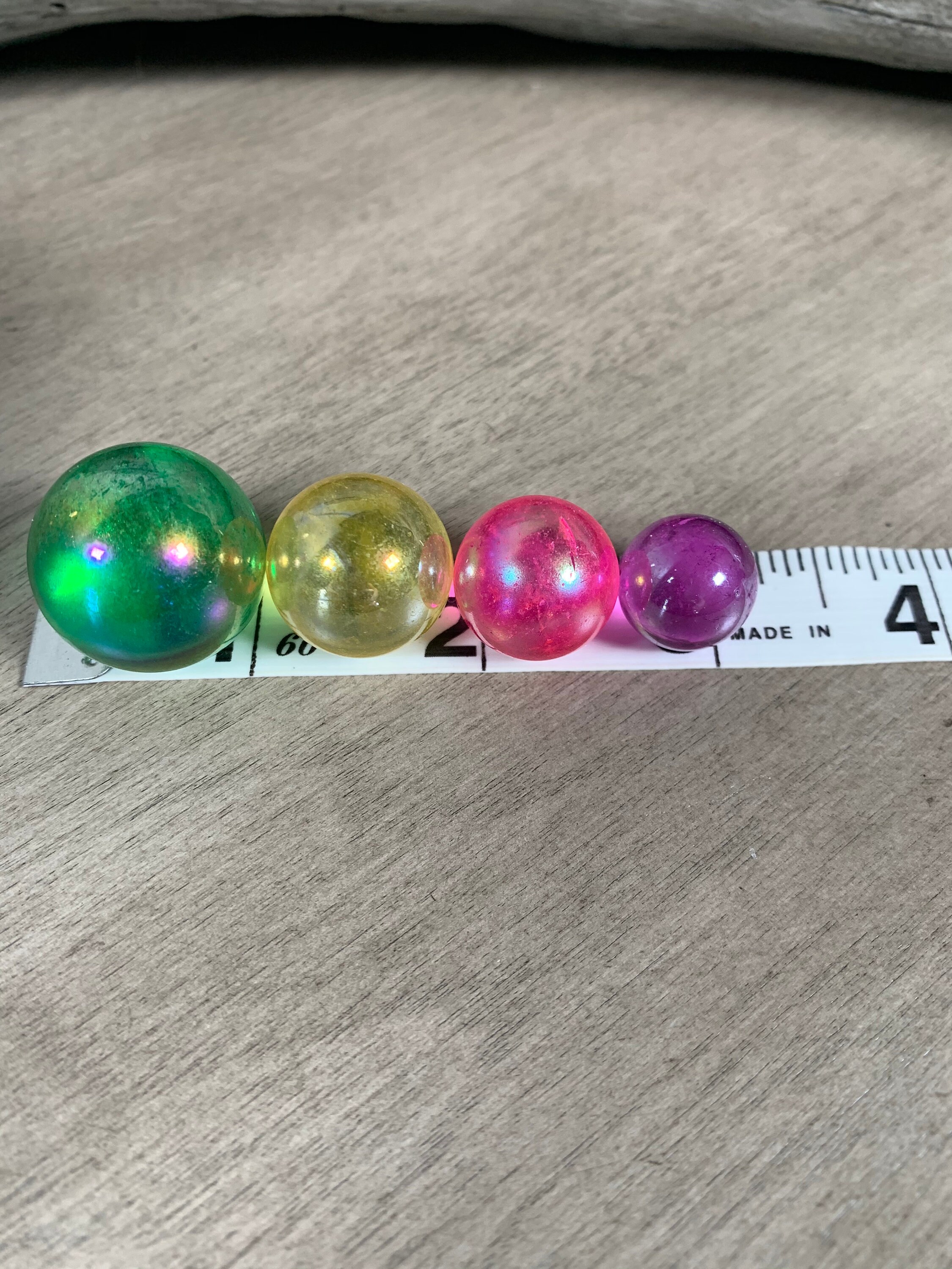 Aqua Aura Mini Spheres Aura Rose Quartz Spheres Rainbow | Etsy