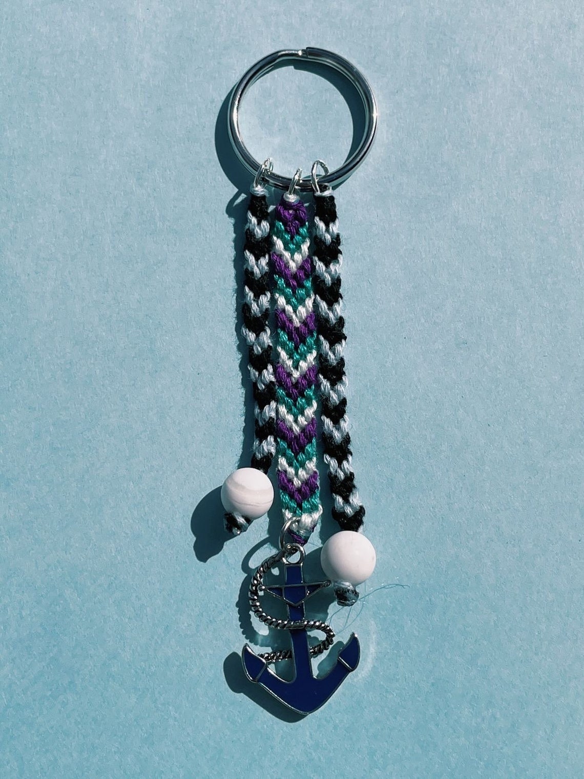 Chevron Keychains / Ocean Keycahins - Etsy