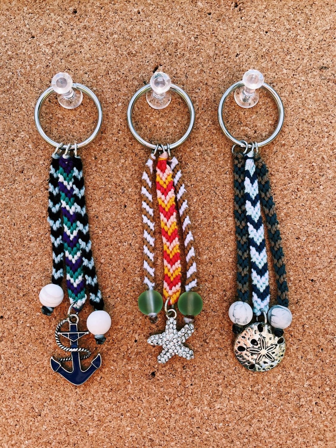 Chevron Keychains / Ocean Keycahins - Etsy
