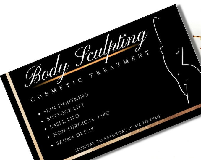 Body Sculpting Business Card Template: Esthetician Design (digital ...